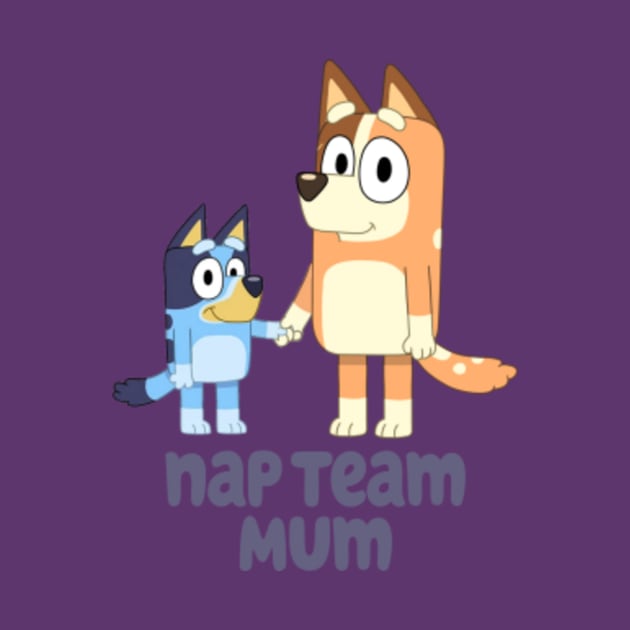Nap Team Mum Bluey And Chilli Vintage Cartoon - Bluey - Pin | TeePublic