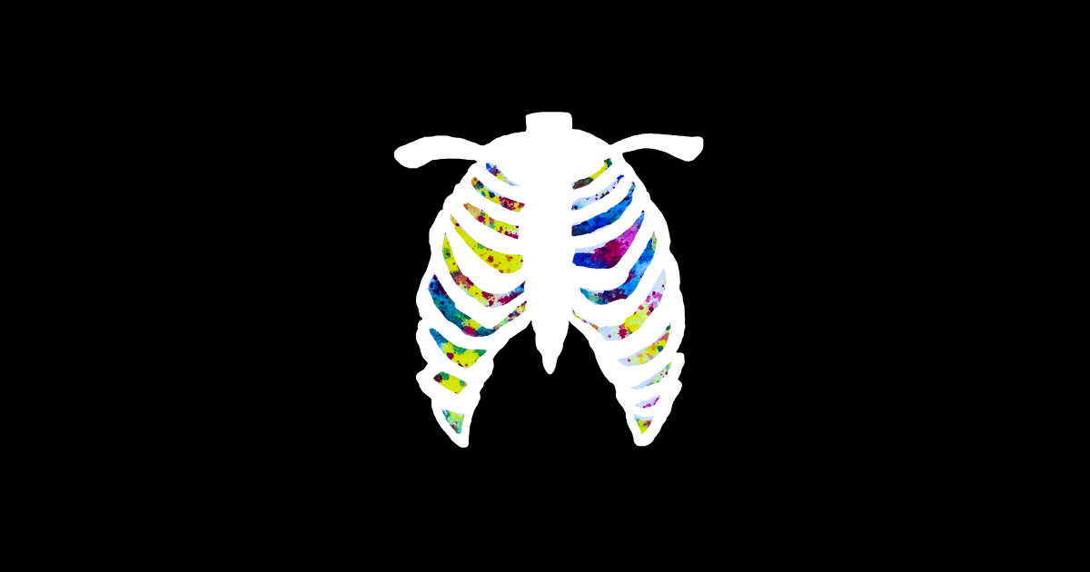 Funfetti Rib Cage (Dark Background) - Confetti - Sticker | TeePublic