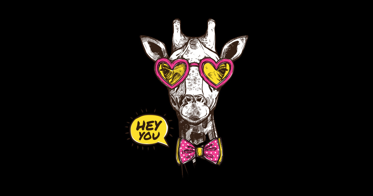 Hey You Giraffe - Men Women - Sticker | TeePublic