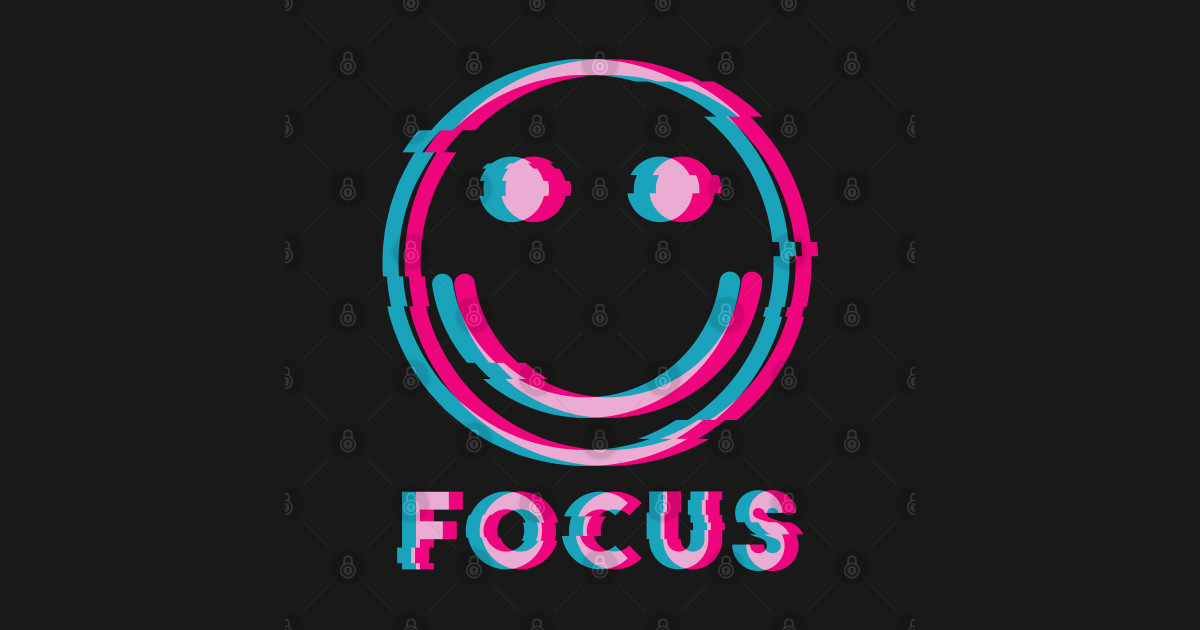 Glitch Smiley Face Focus (pink and blue glitch) - Glitch Smiley Face ...
