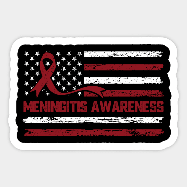 Meningitis Awareness Month American Flag Ribbon - Meningitis Awareness ...