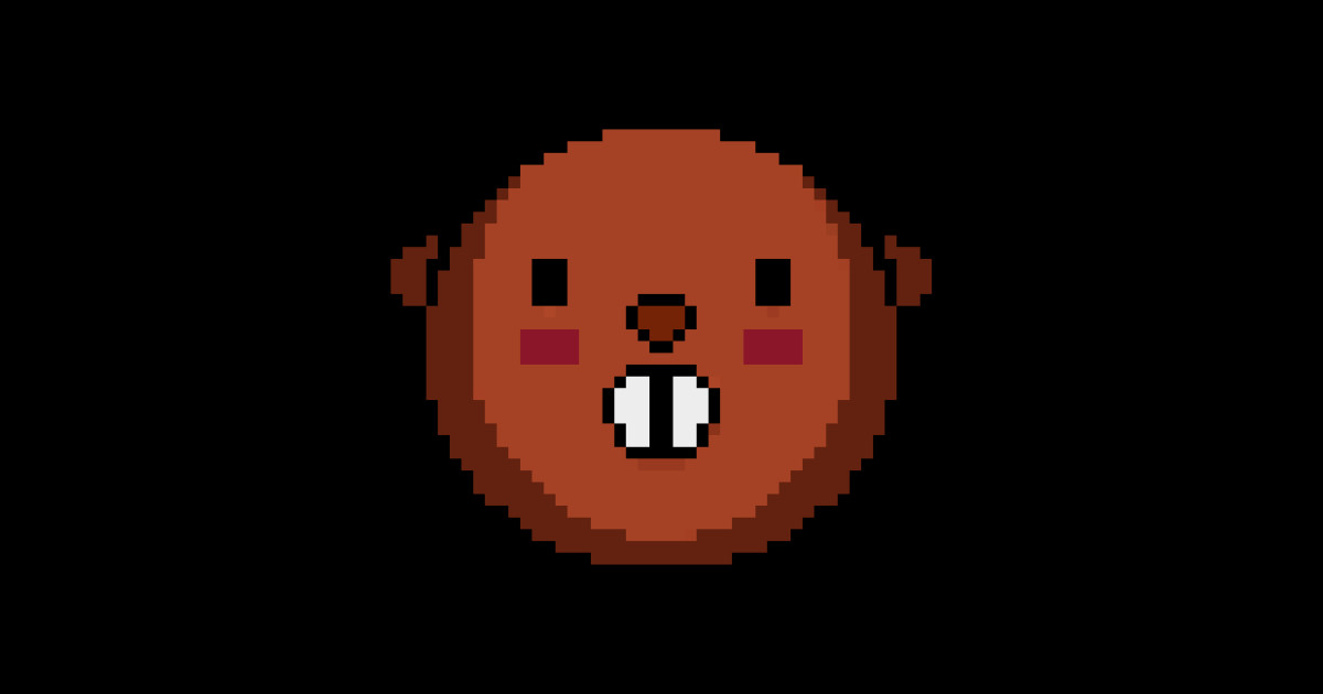 Pixelated Beaver Head - Funny Beaver - Beaver - Sticker | TeePublic