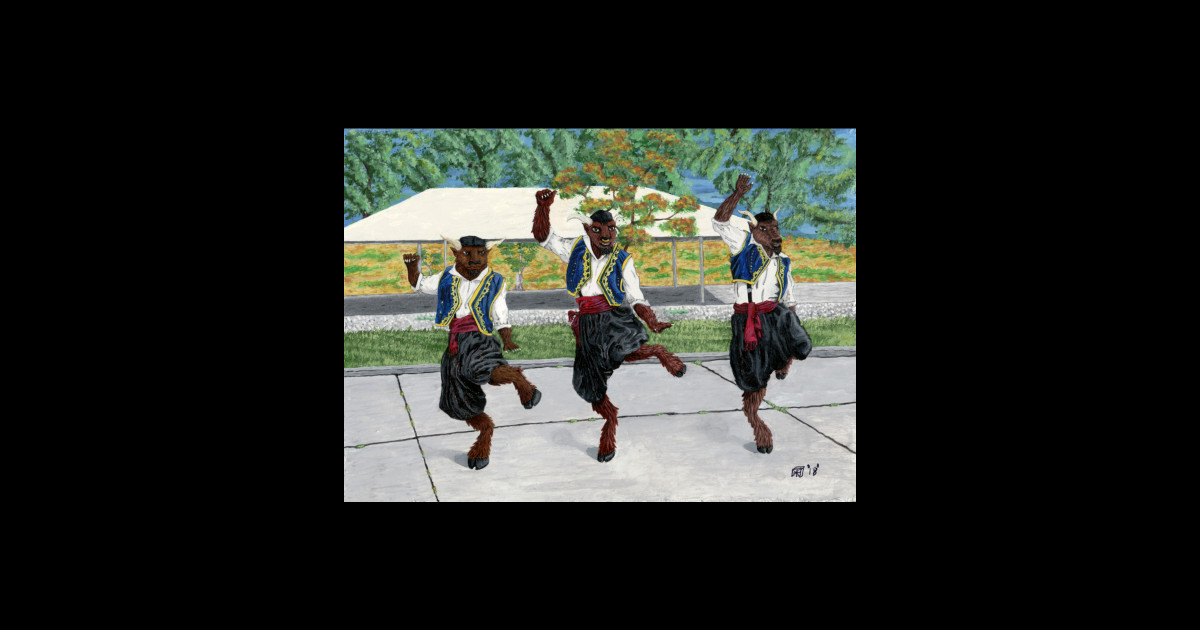 Dancing Minotaur Celebrate Fantasy Illustration - Fantasy - Posters and ...