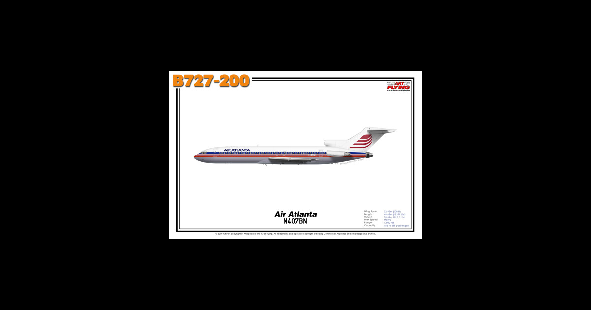 Boeing B727-200 - Air Atlanta (Art Print) - B722 - Posters and Art ...