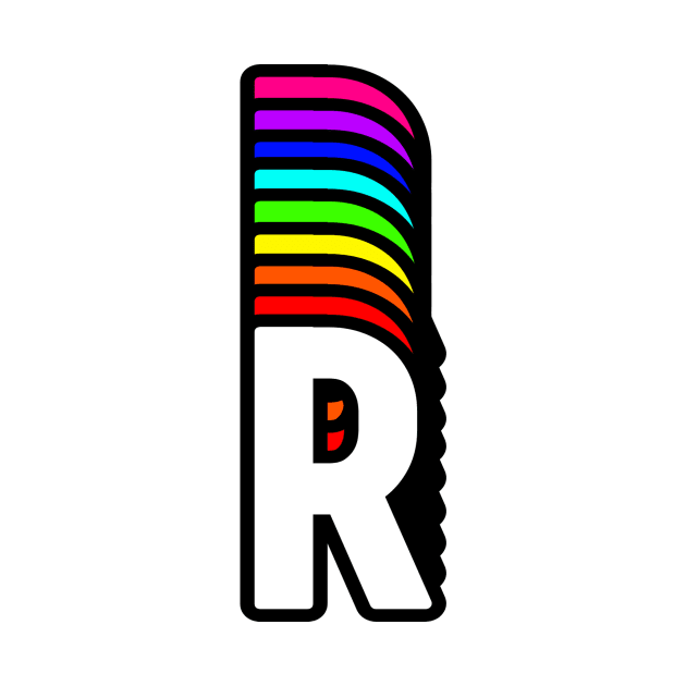 Rainbow Letter, R - Rainbow Letters - T-Shirt | TeePublic