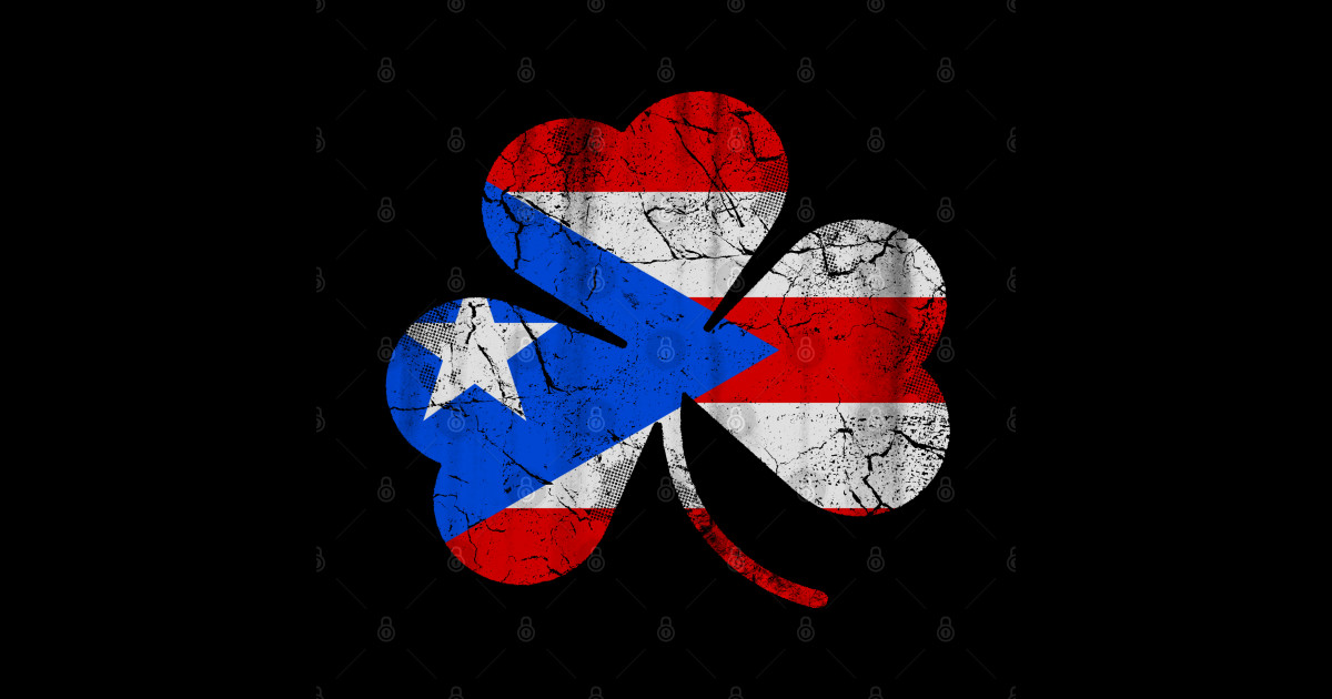 Puerto Rico Flag Shamrock Irish St Patrick's Day - Puerto Rico ...