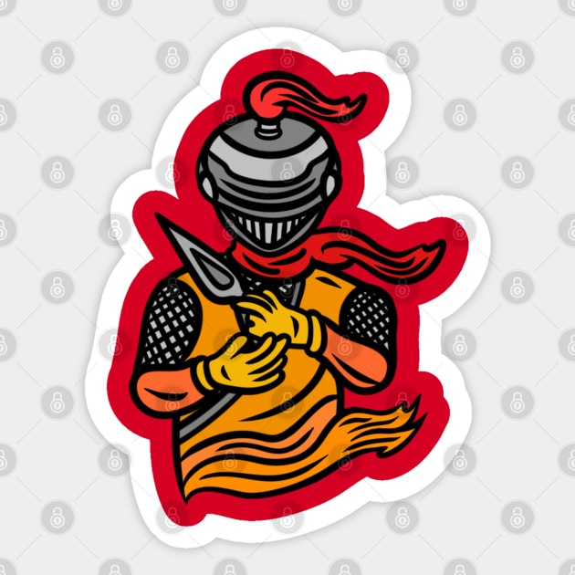 Cool cartoon knight ninja - Knight Helmet - Sticker | TeePublic