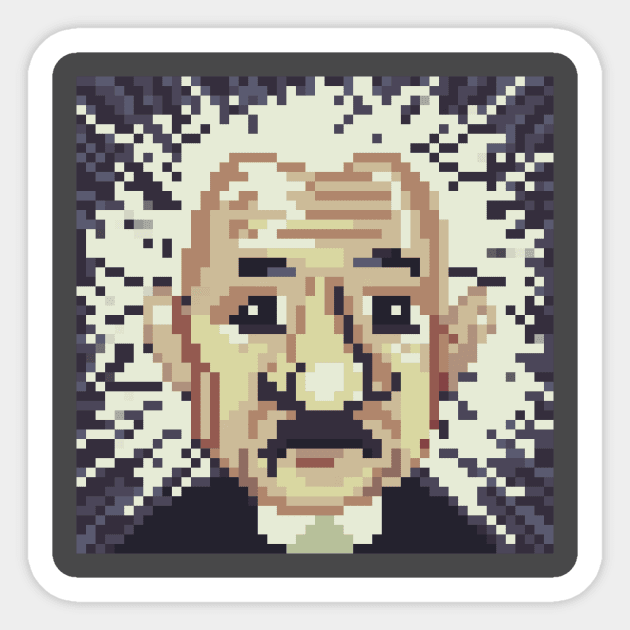 Albert Einstein pixel art - Einstein - Sticker | TeePublic