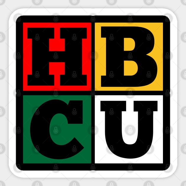 HBCU Block Letters - Hbcu - Sticker | TeePublic