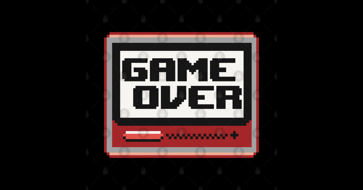 Game Over, Classic Pixel Art - Game Over - Sticker | TeePublic