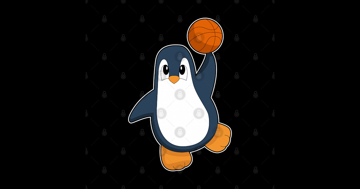 Penguin Basketball player Basketball - Basketball - Sticker | TeePublic
