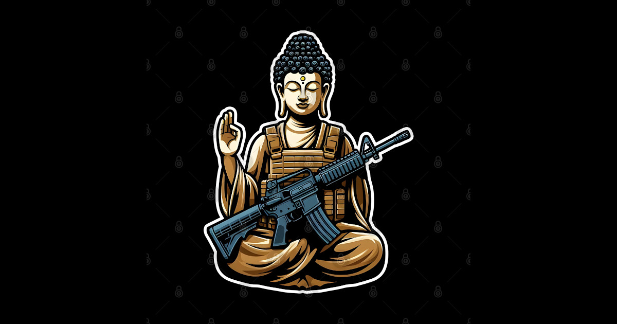 Tactical Buddha - Buddha - Sticker | TeePublic