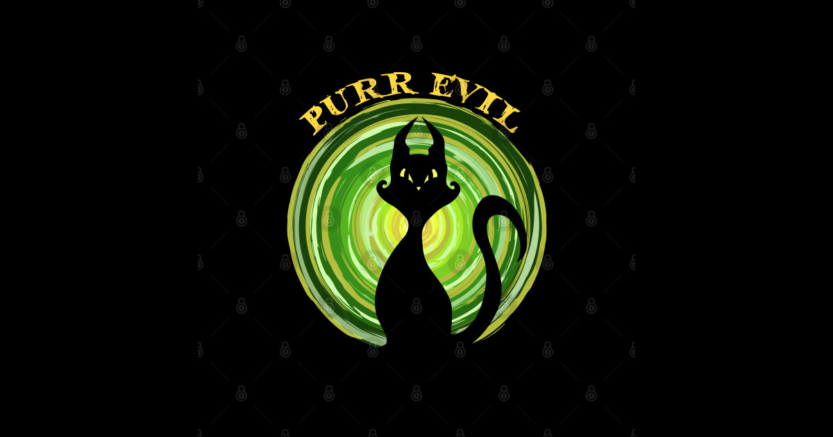 Purr evil black cat - Cat - Sticker | TeePublic