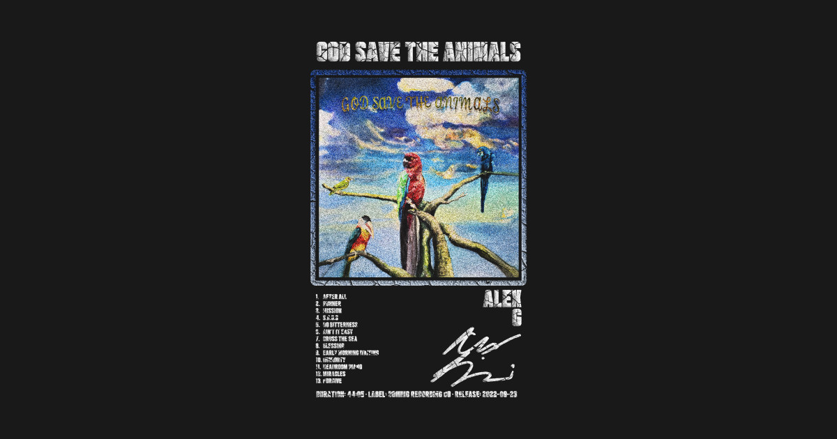 GOD SAVE THE ANIMALS - ALEX G || ALBUM TRACKLIST || - Alex G - T-Shirt ...