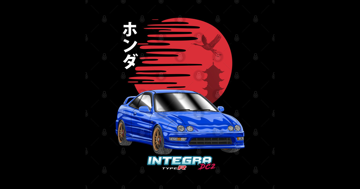 Blue Honda Integra Type R DC2 Nippon Sun - Integra - Tapestry | TeePublic