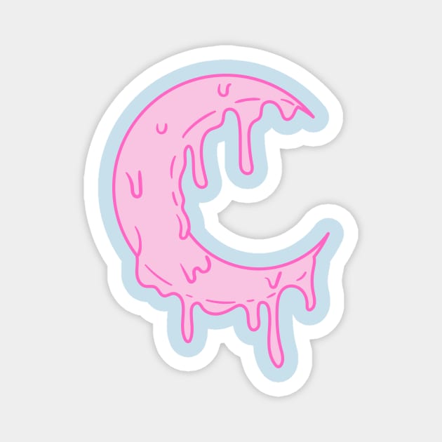 Drip Moon Pink Y2K Pastel Goth Kawaii Japanese Vaporwave - Moon ...