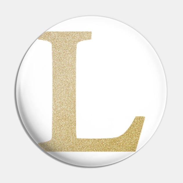 The Letter L Gold Metallic Design - Sticker - Pin | TeePublic