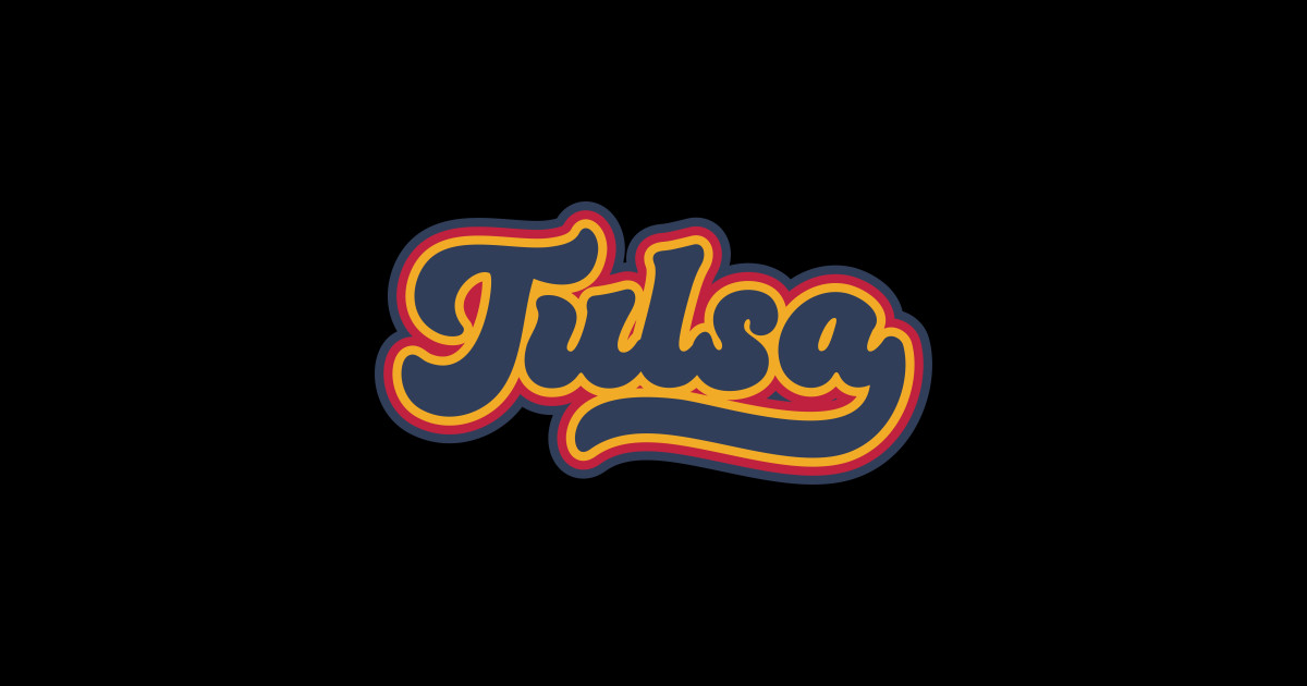 Retro Tulsa Script - Tulsa - Sticker | TeePublic