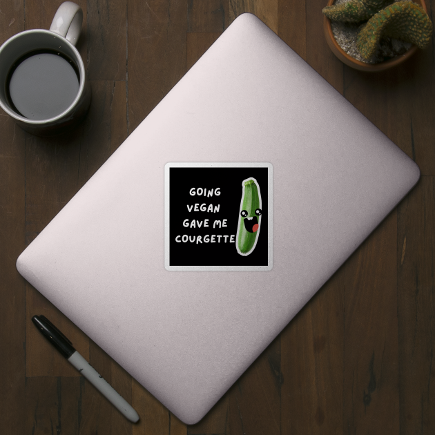 Courgette Funny Vegan Pun - Vegan Pun - Sticker | TeePublic