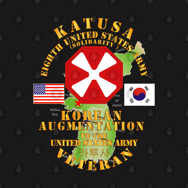KATUSA - 8th Army w Korea Map Green - Katusa 8th Army W Korea Map Green ...