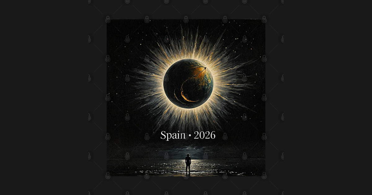 Spain-Solar-Eclipse-2026 - Spain Solar Eclipse 2026 - T-Shirt | TeePublic