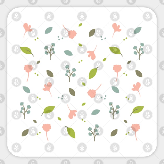 Flowerette in White - Pattern Mask - Sticker | TeePublic