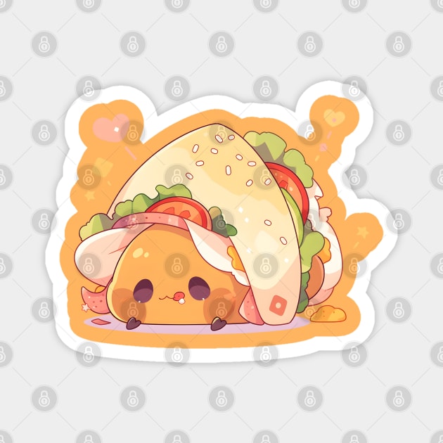 Taco-licious Fun with Chibi Taco Monster - Taco - Magnet | TeePublic