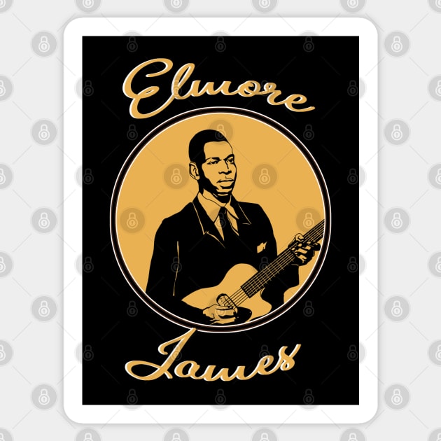 Elmore James (retro style) - Elmore James - Sticker | TeePublic