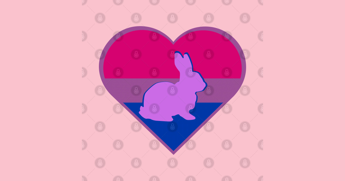 Bisexual LGBTQ Pride flag colors Rabbit Heart - Bisexual Lgbtq Rabbit ...