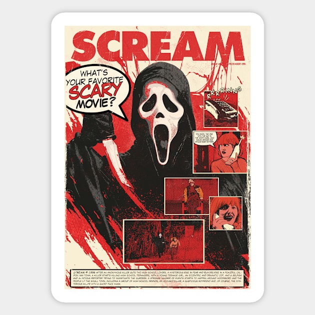 Horror Movie Comic - Scream - Sticker | TeePublic
