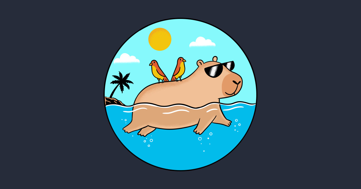 Capybara Vacations - Capybara - T-Shirt | TeePublic