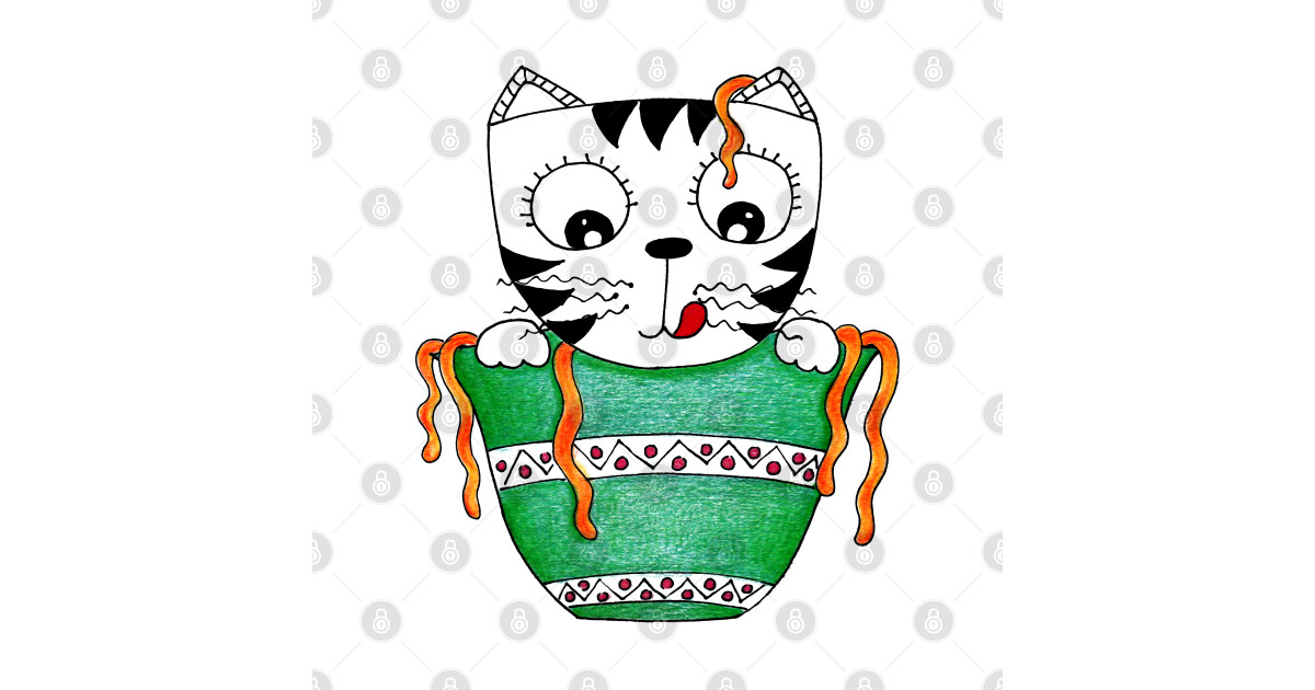 Yuna the Noodle Cat | A Delicious Dive - Yuna Cat - T-Shirt | TeePublic