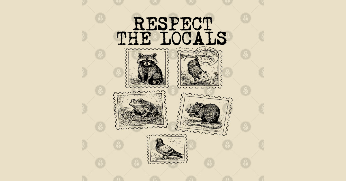 Respect The Local Wildlife Vintage T-Shirt, raccoon, possum, pigeon ...