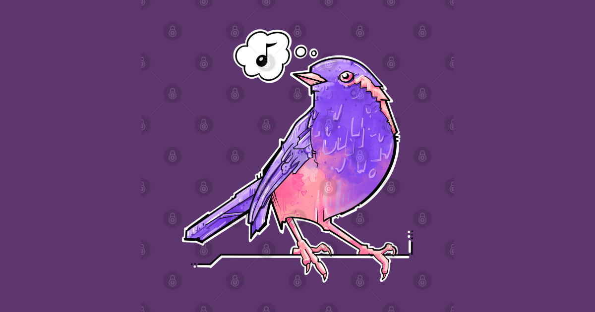 purple and pink songbird - Purple Bird - Kids T-Shirt | TeePublic