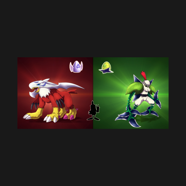 Halsemon and Shurimon - Digimon - T-Shirt | TeePublic
