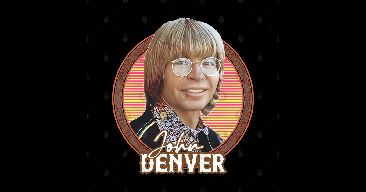 John Denver - Retro Fan Artwork - John Denver - Sticker | TeePublic