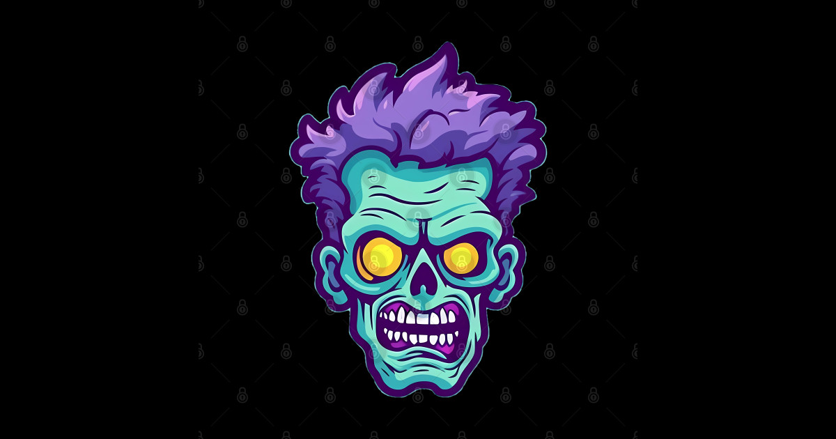 Zombie Face - Zombie Face - Sticker | TeePublic