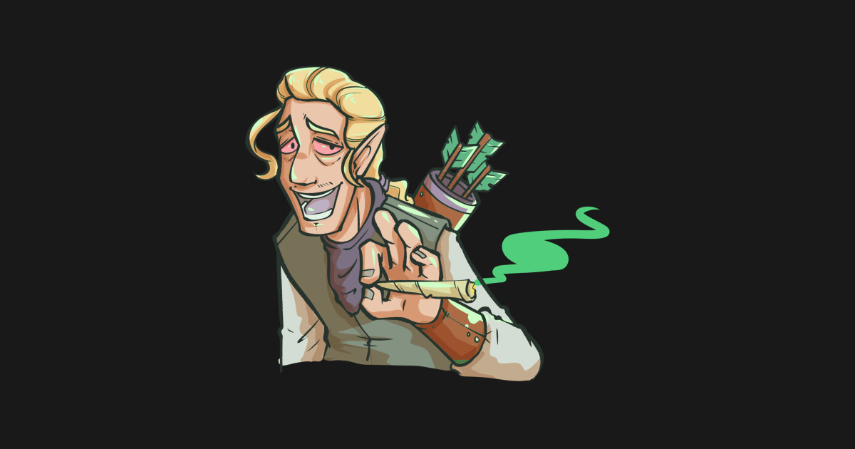 RPG Roleplaying PnP Meme High Elves Weed Smoking Elf Stoner - Gaming ...