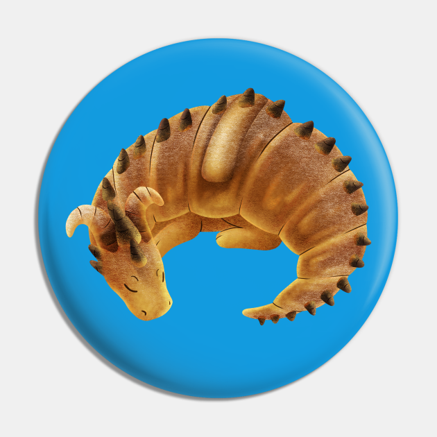 Kawaii Croissant Dragon - Without Background - Dragon - Pin | TeePublic