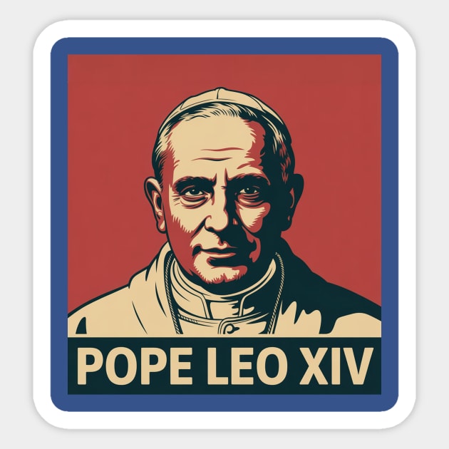 POPE LEO XIV RED BACKGROUND - Pope Leo - Sticker | TeePublic