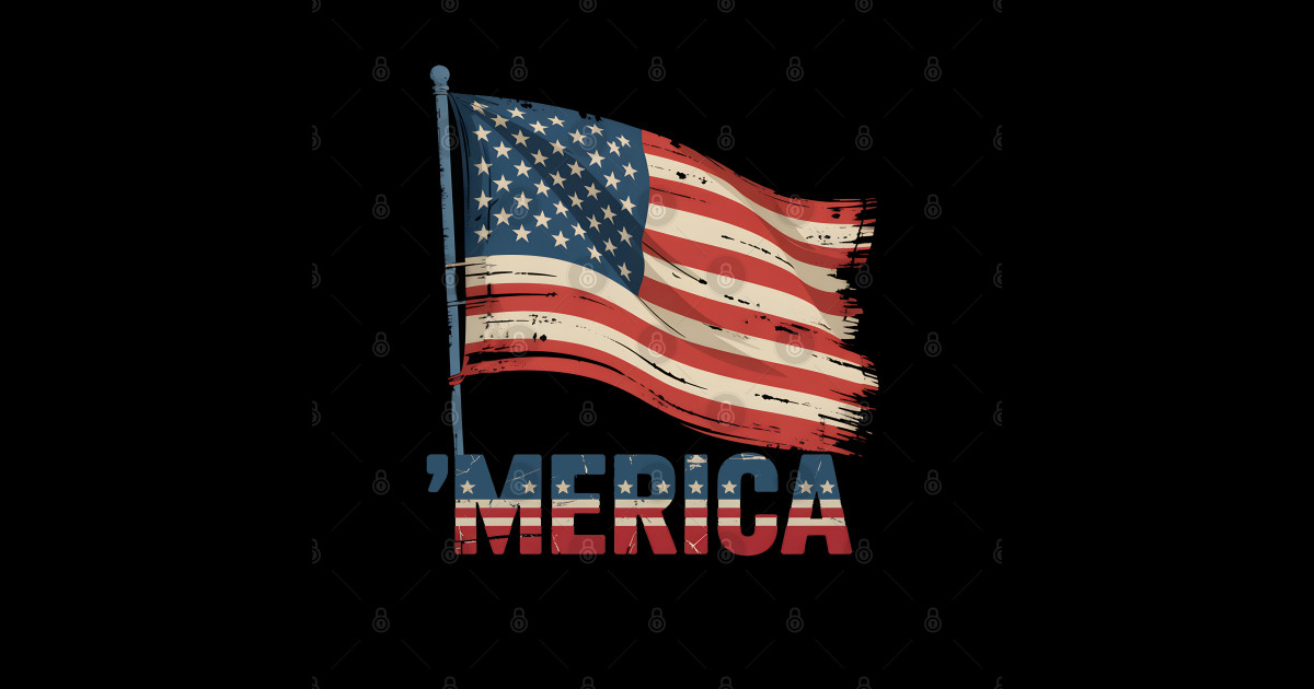 Vintage American Flag 'Merica Patriotic Shirt - Merica American Flag ...