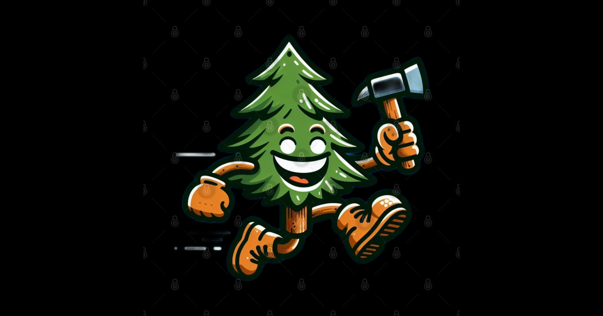 Happy Tree Helper - Tree Art - Sticker | TeePublic