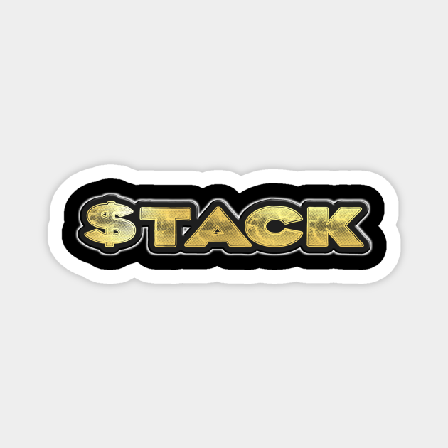 Shiny black and gold STACK word design - Money - Magnet | TeePublic