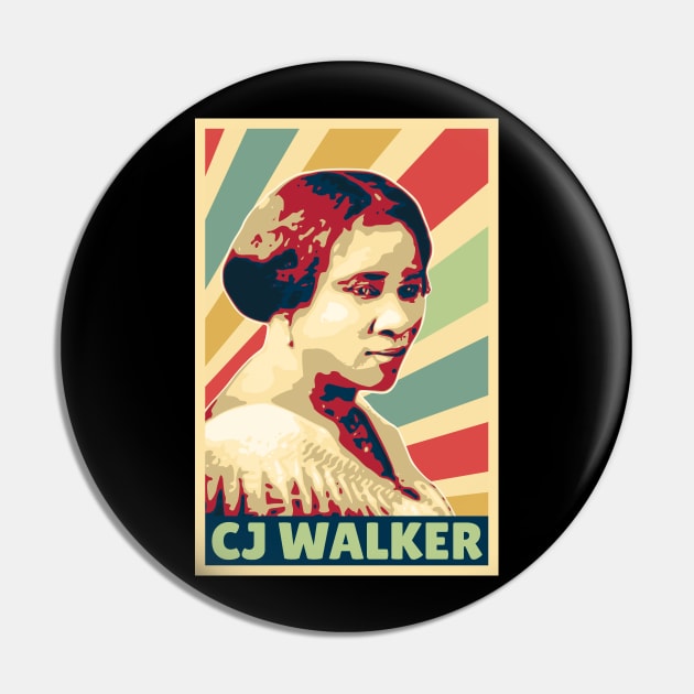 Madam CJ Walker Vintage Colors - Madam Cj Walker - Pin | TeePublic