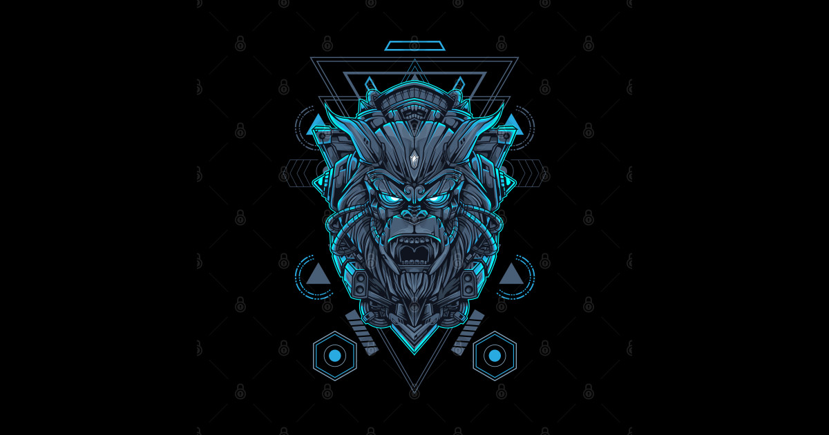 Gorilla robot head - Sacred Geometry - Robot - Posters and Art Prints ...