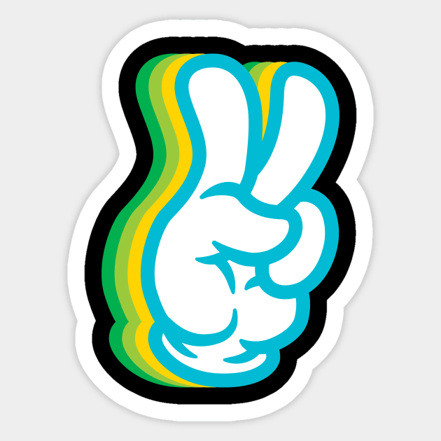 Peace Sign Hand - Vintage - Peace Sign Hand - Sticker | TeePublic