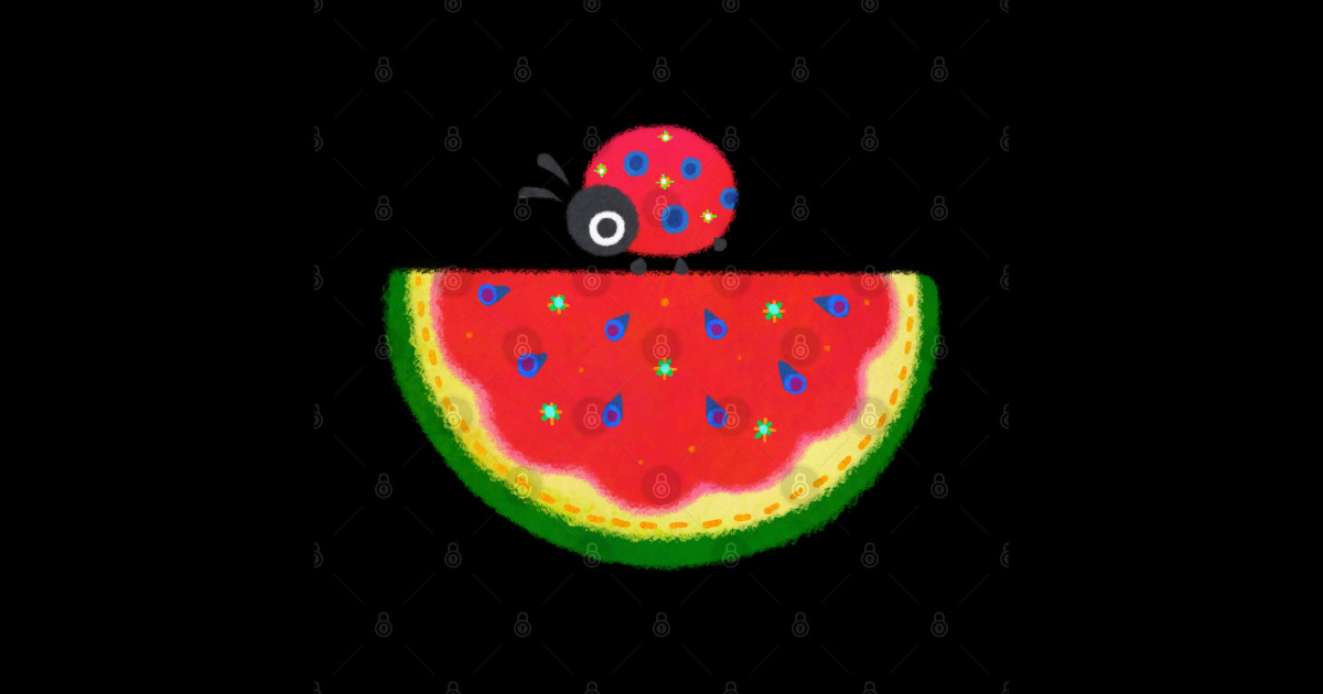 watermelon and ladybug - Watermelon - Posters and Art Prints | TeePublic