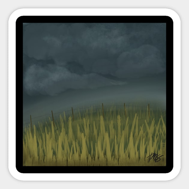 Rolling Stormy Field - Country Art - Sticker | TeePublic