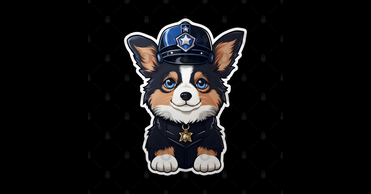 Police Officer Papillon - Papillon - Sticker | TeePublic
