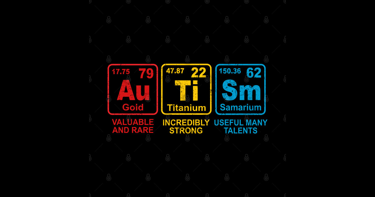 Autism Awareness Elements Periodic Table - Autism Chemical Elements ...